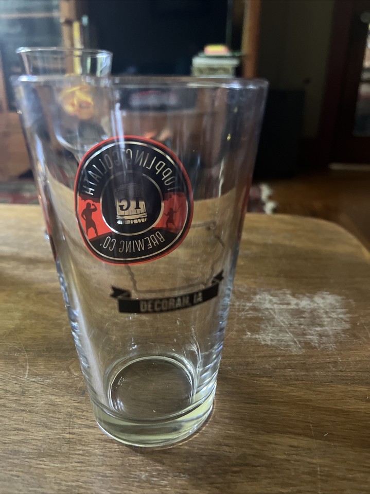 TOPPLING GOLIATH BREWING COMPANY PINT BEER GLASS / NEW / DECORAH IOWA ...