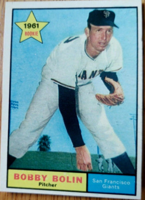 1961 Bobby Bolin Topps Rookie Card # 449 | eBay