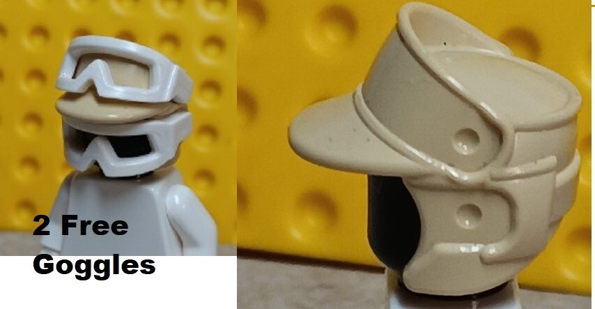 LEGO Star Wars Hoth Rebel Hat Helmet TAN with 2 Free Goggle Visors ...