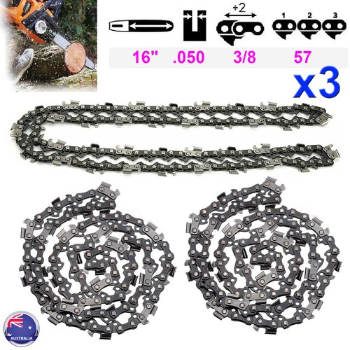3PCS Chainsaw Chains 16" 57DL 3/8 LP .050 For Ozito PCS 406 A ECS406A ...