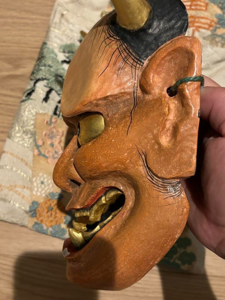 Japanese Traditional Noh Mask Omen Kabuki 611-A57 | eBay
