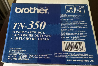 Genuine Brother TN-350 TN350 Toner Cartridge FAX 2820 2910 2920 NEW OEM ...