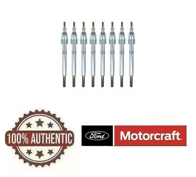 6.0L 2004-2010 Motorcraft Set of 8 Glow Plugs for Ford Powerstroke ZD32 ...
