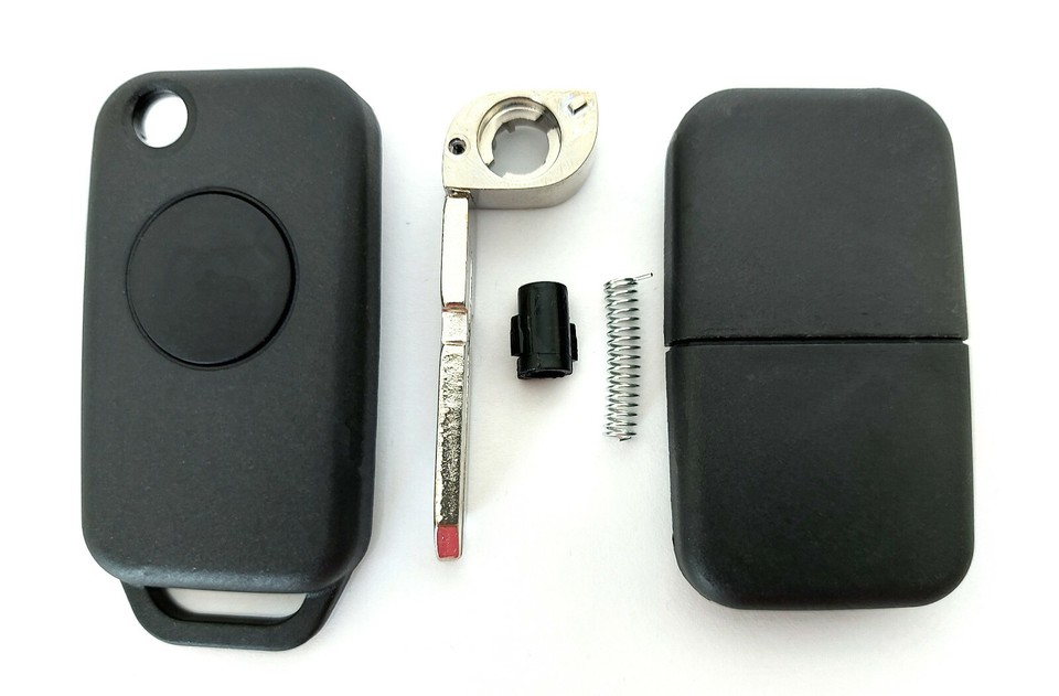 1Tasten Flip Key for Mercedes Benz E S Sl Class W124 R129 W140+Battery ...