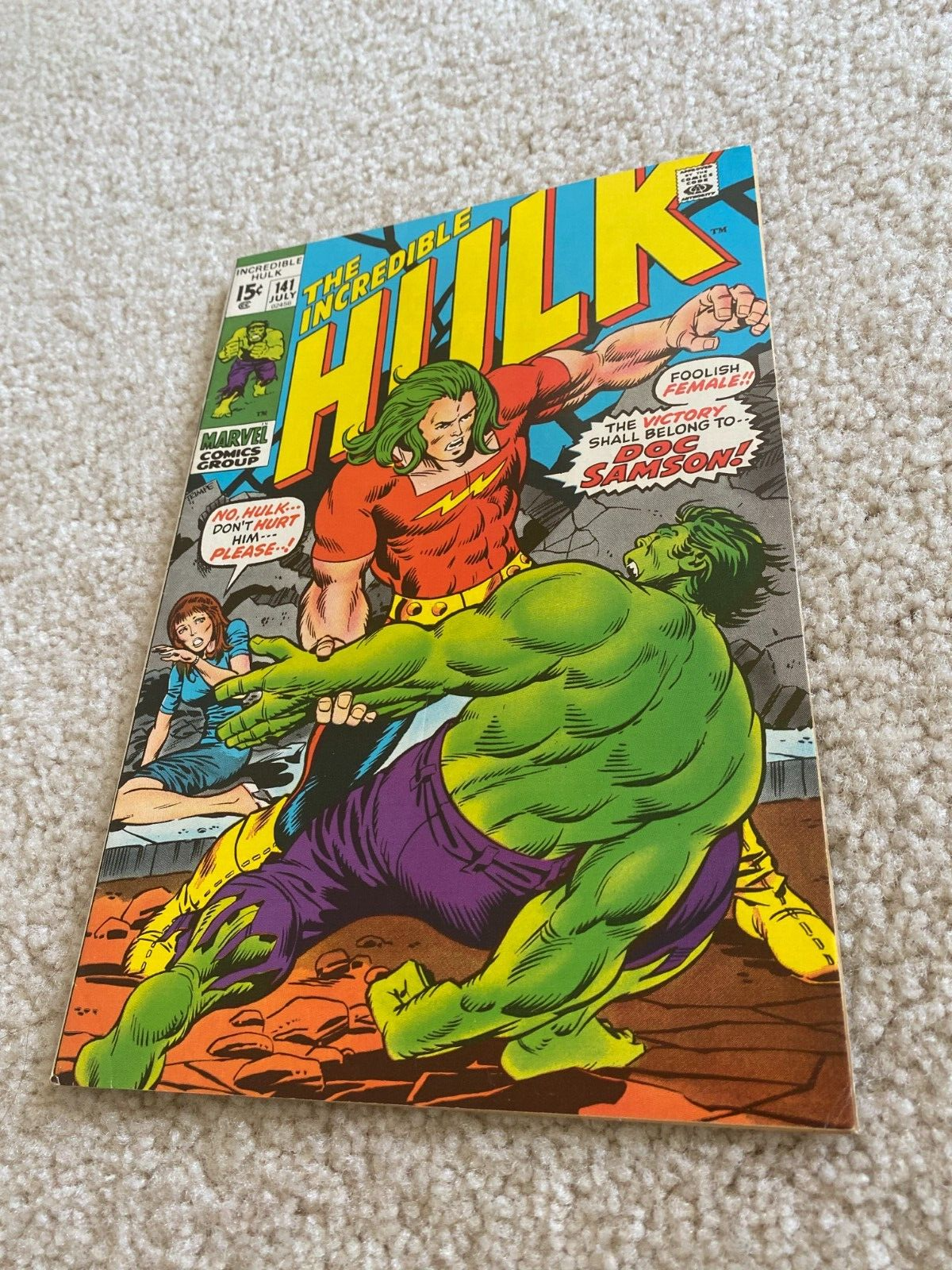 Incredible Hulk 141 NM- 9.2 High Grade 1st Doc Samson KEY Betty Ross ...
