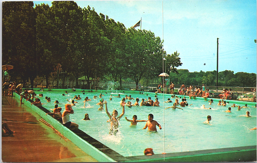 Postcard Municipal Swimming Pool at Kingsbury Park Defiance Ohio *C6062 ...
