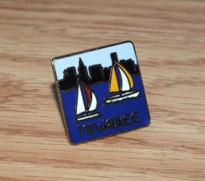 Silver Tone Mafco Milwaukee Collectible Sailboat Water Scene Travel ...