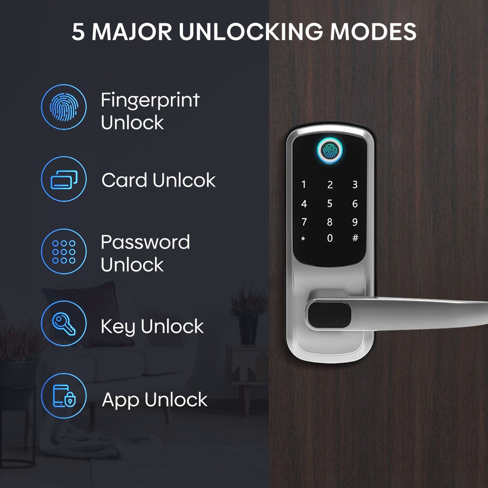 Biometric Fingerprint Digital Keypad Keyless Entry Code Smart Door Lock ...
