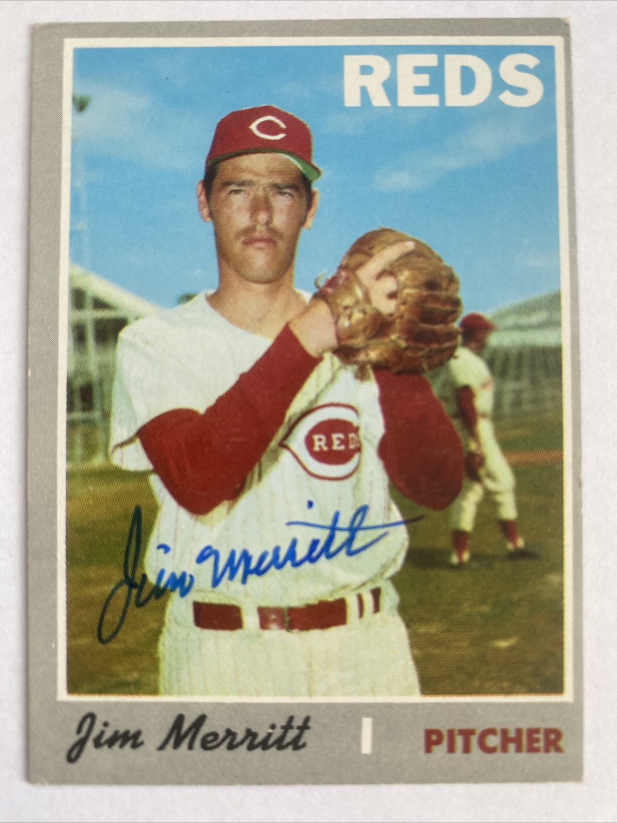 1970 Topps Jim Merritt #616 Autographed SIGNED AUTO Card - Cincinnati ...