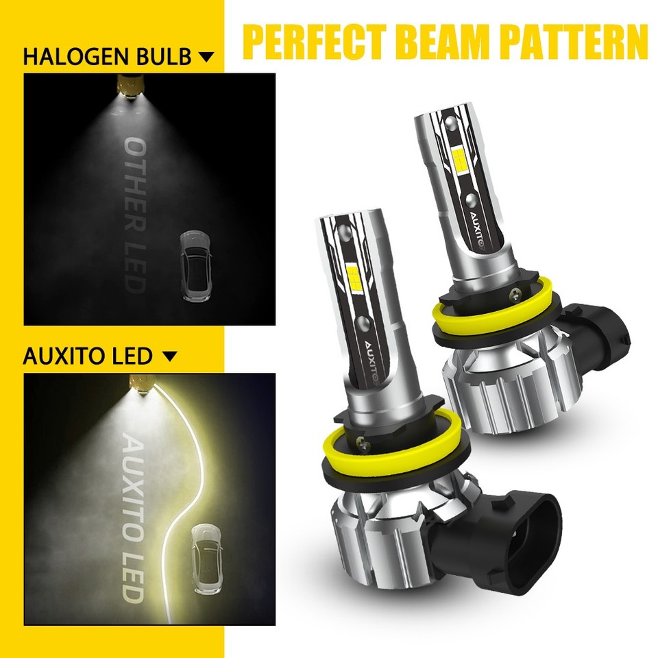 6500K White H11 H8 H9 LED Headlight Bulbs 2X High Brightness 20000LM ...