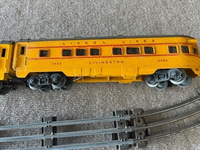 Lionel Toy Train Anniversary Set, Yellow with Grey Roof, 1950 for $800. ...