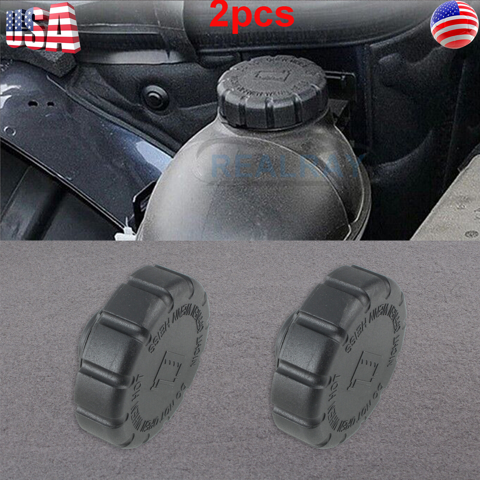 2pcs for Mercedes-Benz Radiator Coolant Reservoir Tank Cap Cover OE ...