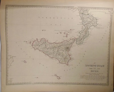 1830 Map of Ancient Italy and Sicily Baldwin & Gradoc | eBay