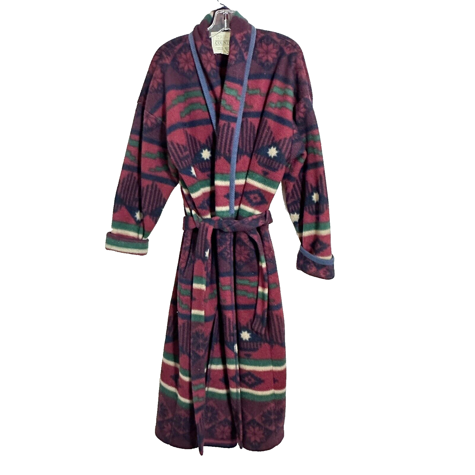 Erika Taylor Robe Womens Small Bathrobe Fleece Country Cozy Aztec ...
