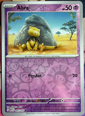 Abra Reverse Holo - 063/165 - Scarlet & Violet 151 Pokemon 2023 | eBay
