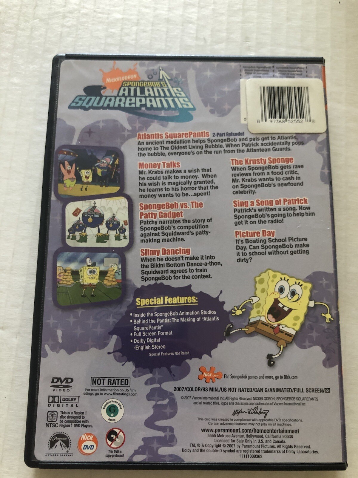 Atlantis Squarepants - 📀 Dvd Cartoon SpongeBob nickelodeon 2007 ...