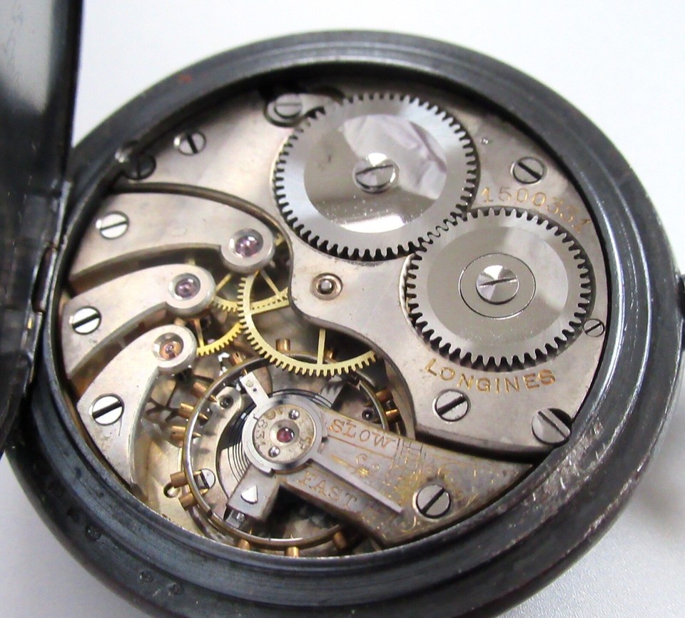 Antique 1904 Longines Cobalt Blue Pocket Watch Open Face Rotary Dial ...