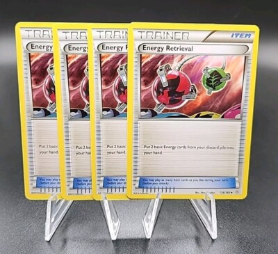 Pokemon Energy Retrieval x4 Playset Item Trainer Card 126/160 XY Primal ...