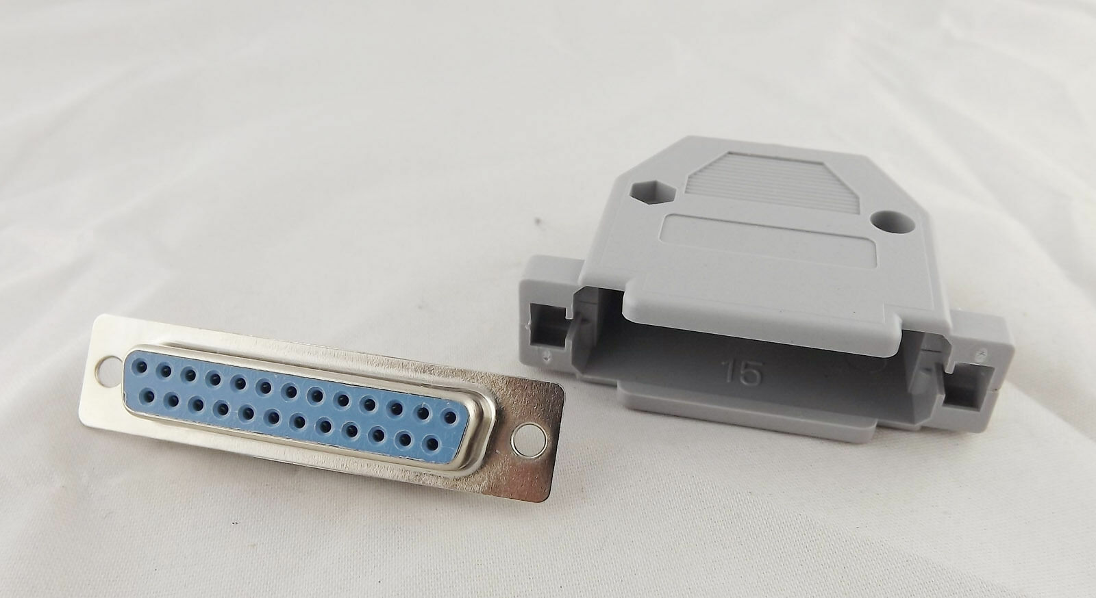 10x DB25 Female 25 Pin 2 Rows D-Sub Connector Grey Plastic Hood Cover ...