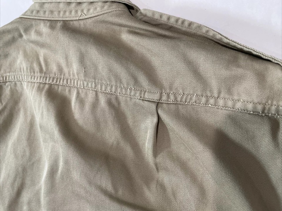 US MILITARY ARMY VTG 50s Men's Khaki Cotton Twill Uniform Shirt SZ ...