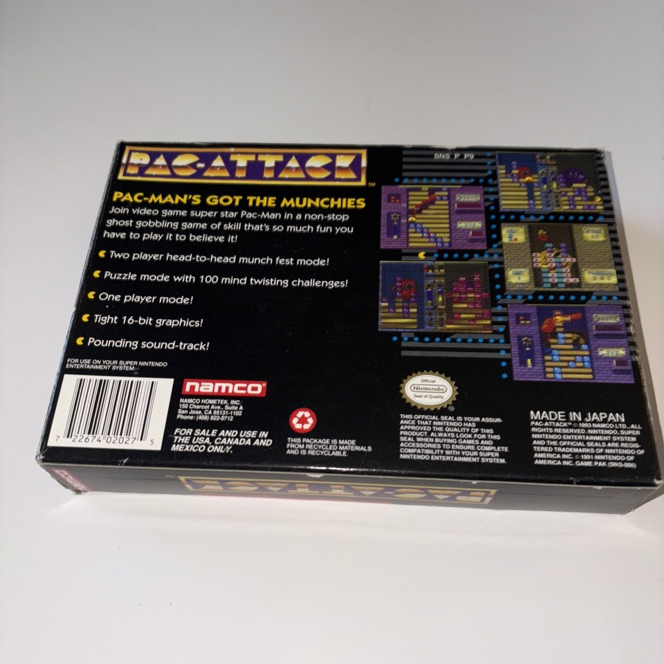 Pac Attack SNES Super Nintendo Video Game With Box Tested | eBay