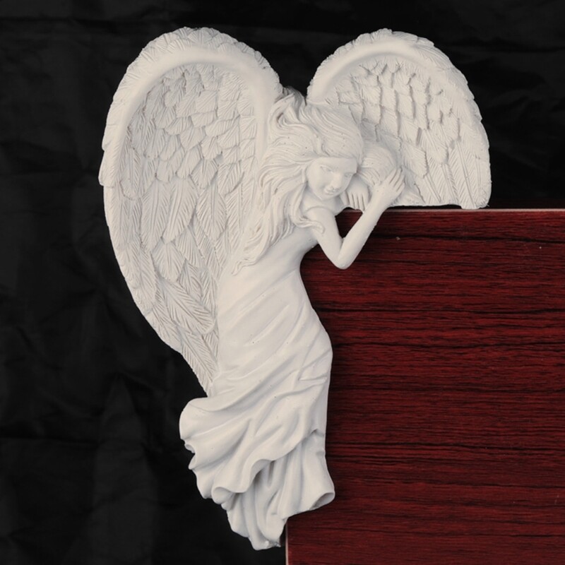 Right Left Corner Angel Statue 1 Pair with Wing Resin Figurine Crafts ...