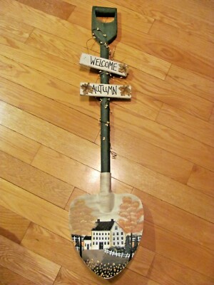 WELCOME AUTUMN SHOVEL FALL THANKSGIVING WALL DOOR HANGING DECOR 38x10 ...