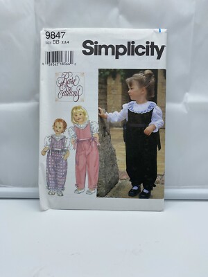 Simplicity 9847 Sew Pattern Toddler Romper Leg Snaps Scoop Neck Top 2-4 ...