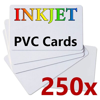 250 x PVC Double Sided Inkjet ID Cards for Canon & Epson Inkjet ...