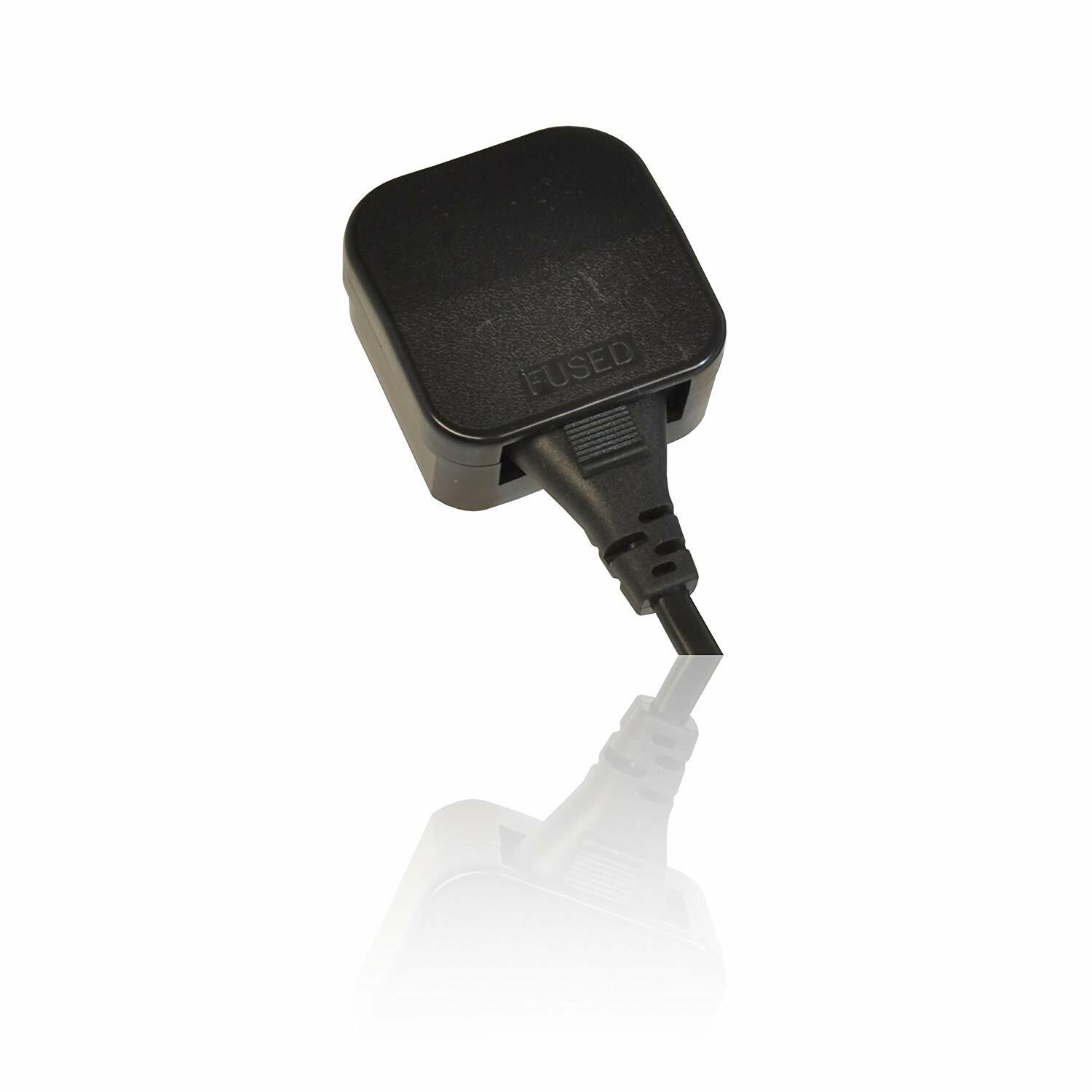 Euro Europe to UK Plug Converter 2 to 3 Pins 5A Fused BLACK Adapter ...