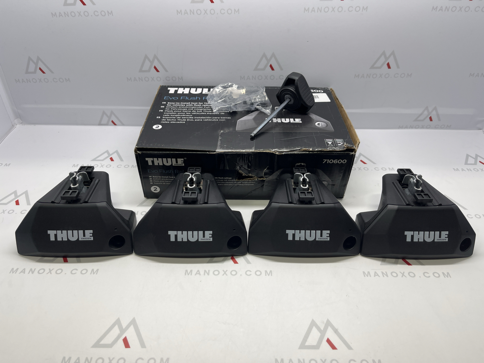 Thule Evo Flush Rail - One Size, Black 710600 4 legs + 4 locks and Key ...