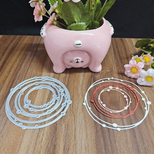 Spotty Circle Frame Metal Cutting Dies Scrapbooking Embossing Stencil ...