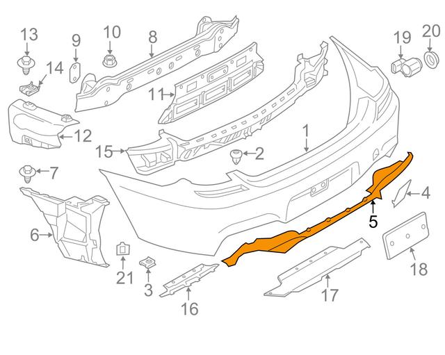 Genuine BMW 6 Series F12/13 M Sport Rear Bumper Diffuser Skirt ...