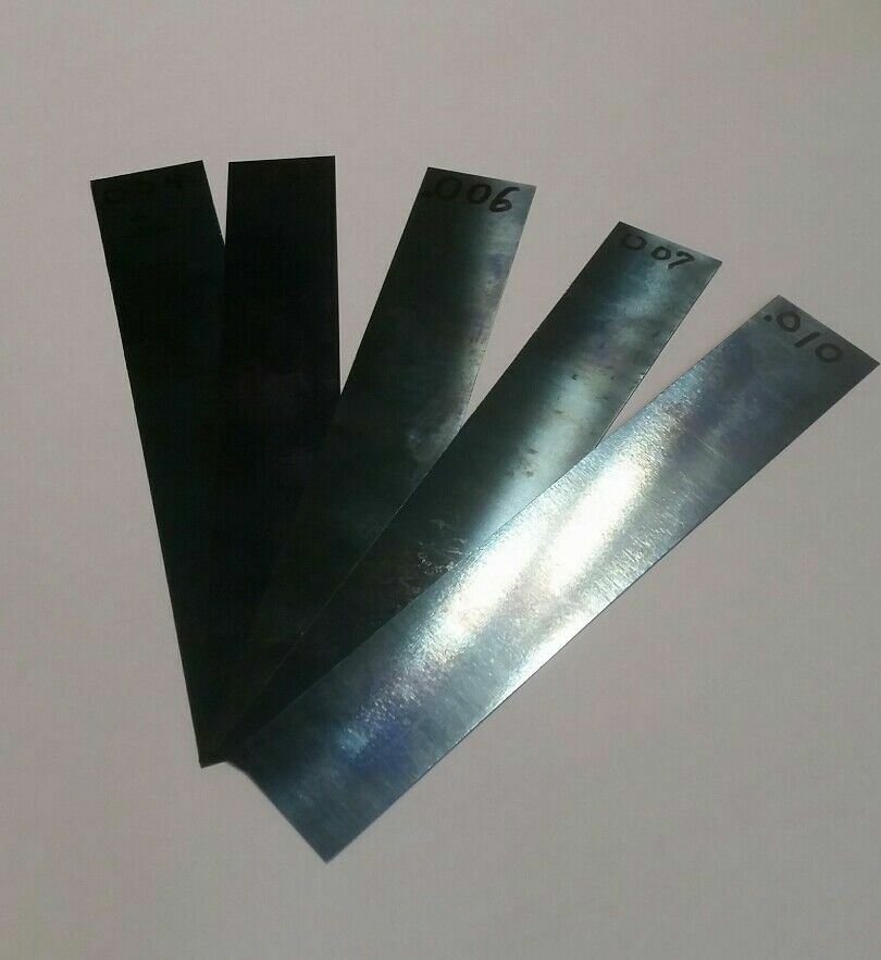 3 Piece Blue Tempered 0.010" X2" X 6" Spring Steel Shim stock .010 010 ...