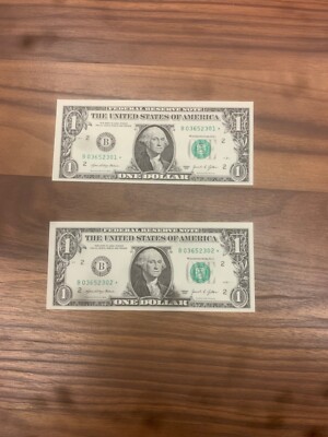 Dollar star notes consecutive numbers last sequence note | eBay