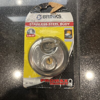 Brinks/ Pro Max Security * Stainless Steel Discus Padlock * 663-70001 ...
