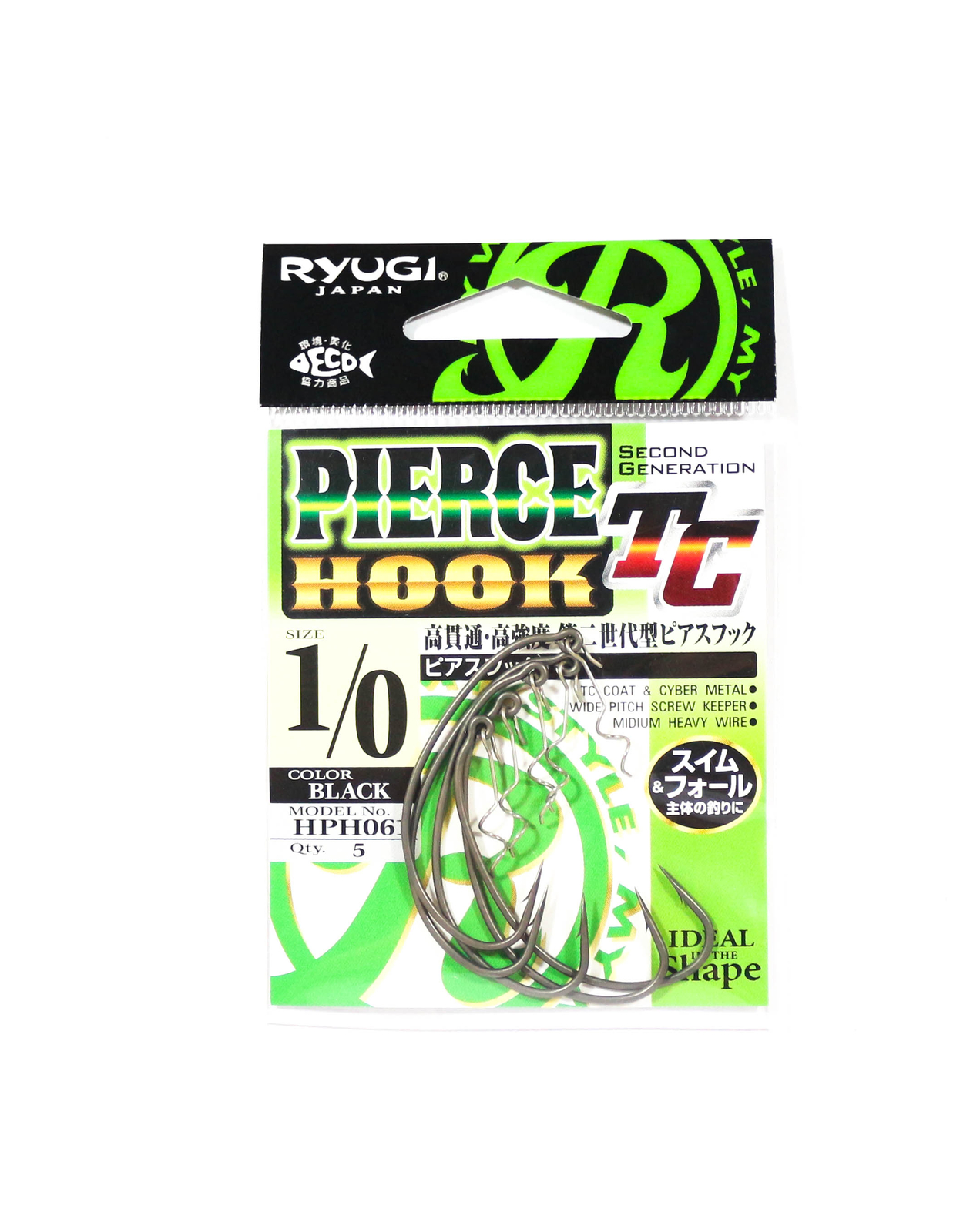 Ryugi HPH061 Pierce TC Hook Wide Gap Screw Keeper Size 1/0 (3332) | eBay