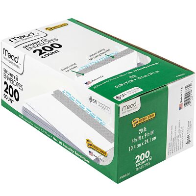 Envelopes Letter Size #10 Security Tinted Envelopes Self Seal 4-1/8 x 9 ...