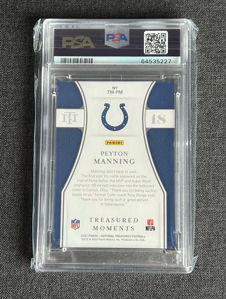 2021 National Treasures Treasured Moments SP /99 #27 Peyton Manning CDW ...