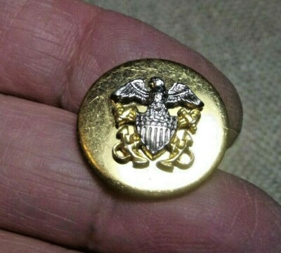 Two Piece USA Naval Insignia Eagle with Shield and Anchors Button (1715) | eBay
