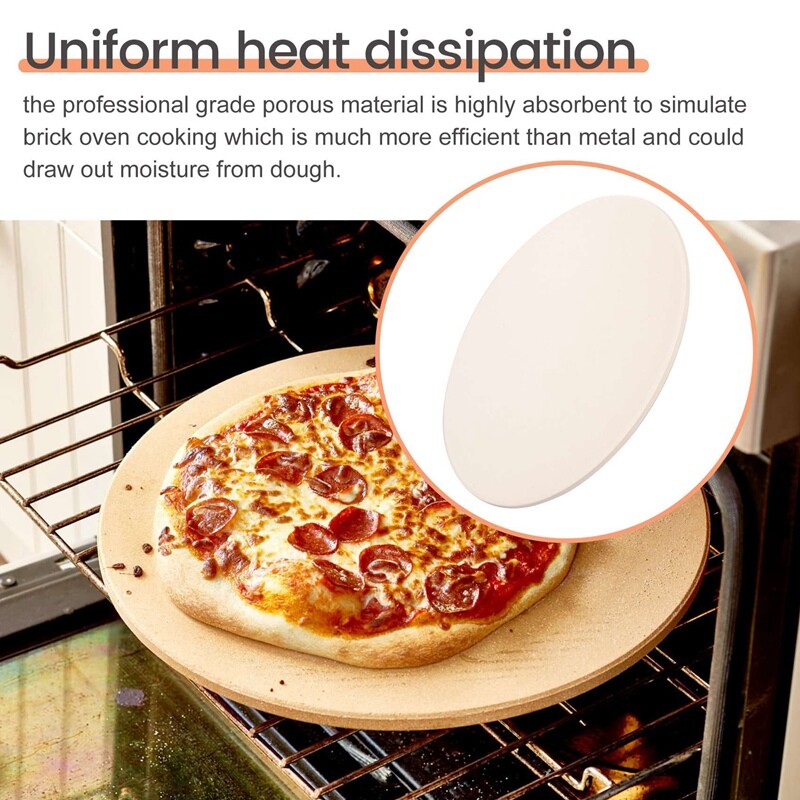2X(12Inch Ceramic Pizza Stone Pizza Baking Stone/ Pan, Perfect for ...