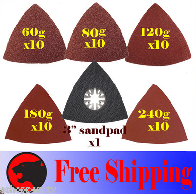 51 Sand Paper Kit Oscillating MultiTool Pad wood working sandaper | eBay