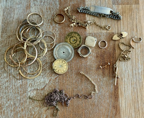 90g Lot Of Gold Filled, Gold Plated Or Gold Colored Watch Parts ...