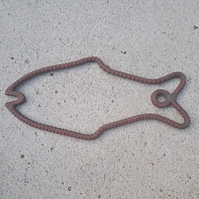 Rustic Rebar Fish Sculpture Folk Art Yard Garden Decor Metal Wall ...