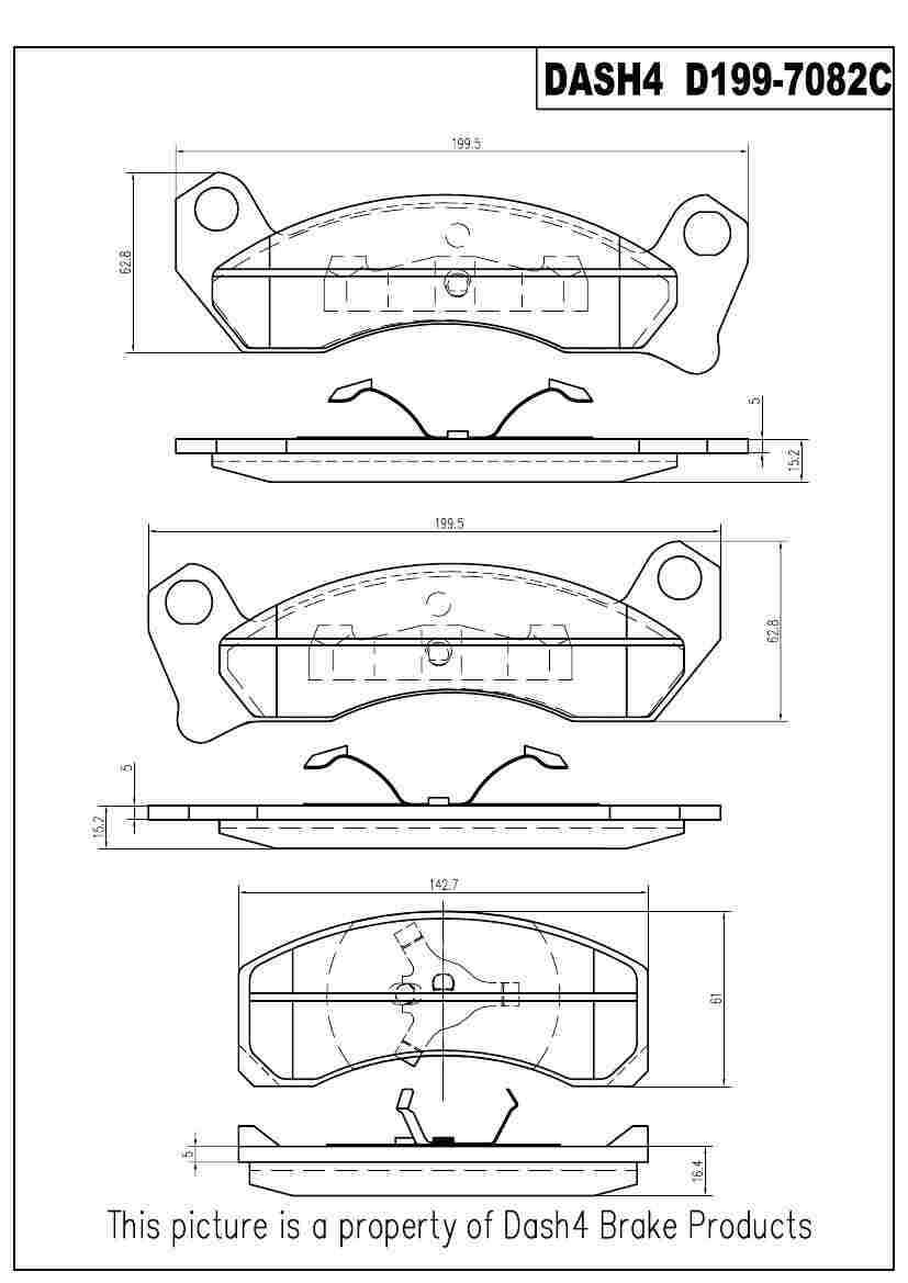 Disc Brake Pad Set-Premium Organic Pads Dash 4 Brake D199 for sale ...