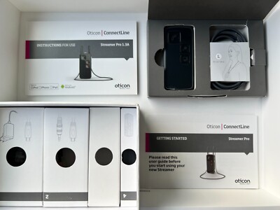 OTICON CONNECTLINE WIRELESS STREAMER PRO Hearing Aids Complete In Box ...