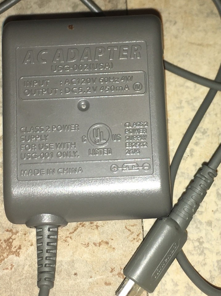 Nintendo DS lite AC Adapter USG-002 Charger Original OEM Genuine - FREE ...
