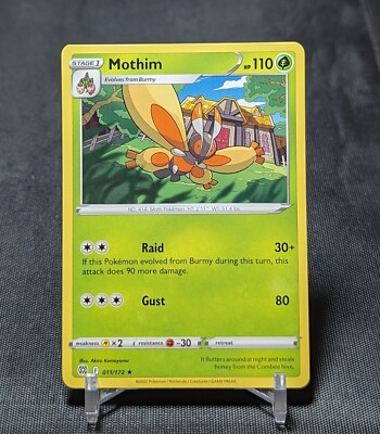 Mothim Regular Rare Grass 2022 Brilliant Stars Pokemon TCG Card 011/172 ...