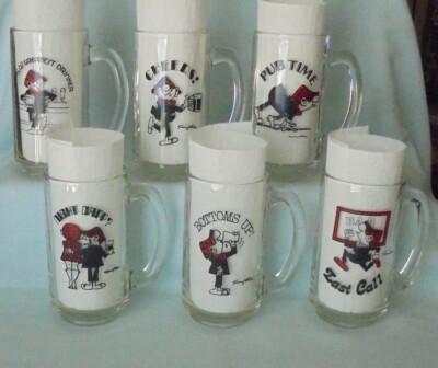 Andy Flo Capp Glass Beer Pub Mug 1974 Daily Mirror Newspaper Smythe ...