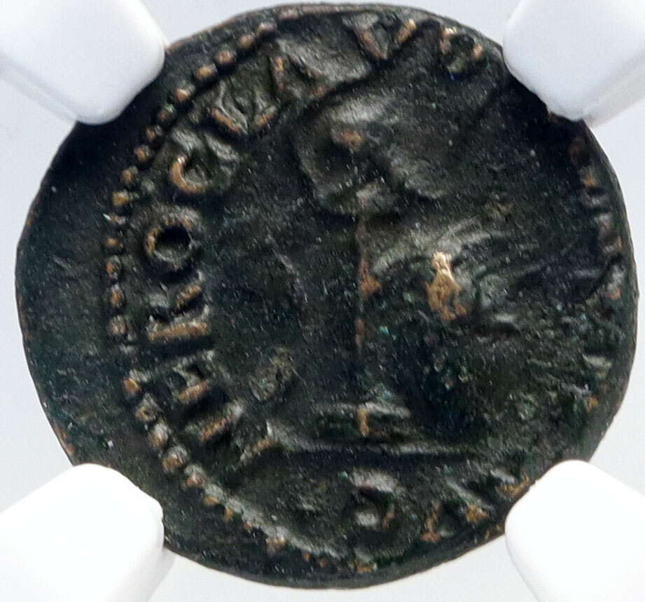 NERO Authentic Ancient 64AD Rome QUADRANS Roman Coin HELMET SHIELD NGC ...